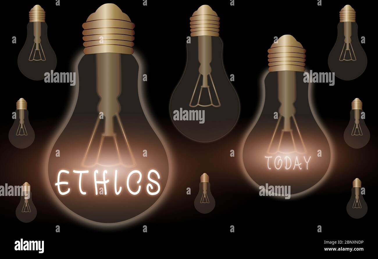Conceptual hand writing showing Ethics. Concept meaning the moral ...