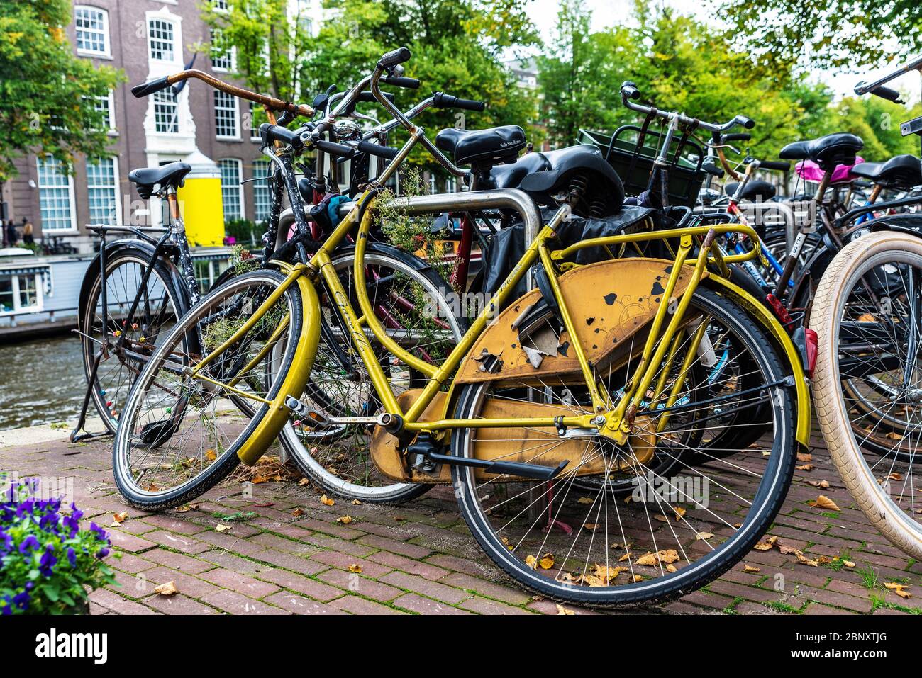 Amsterdam, Netherlands - September 8, 2018: Old rusty vintage bicycle ...