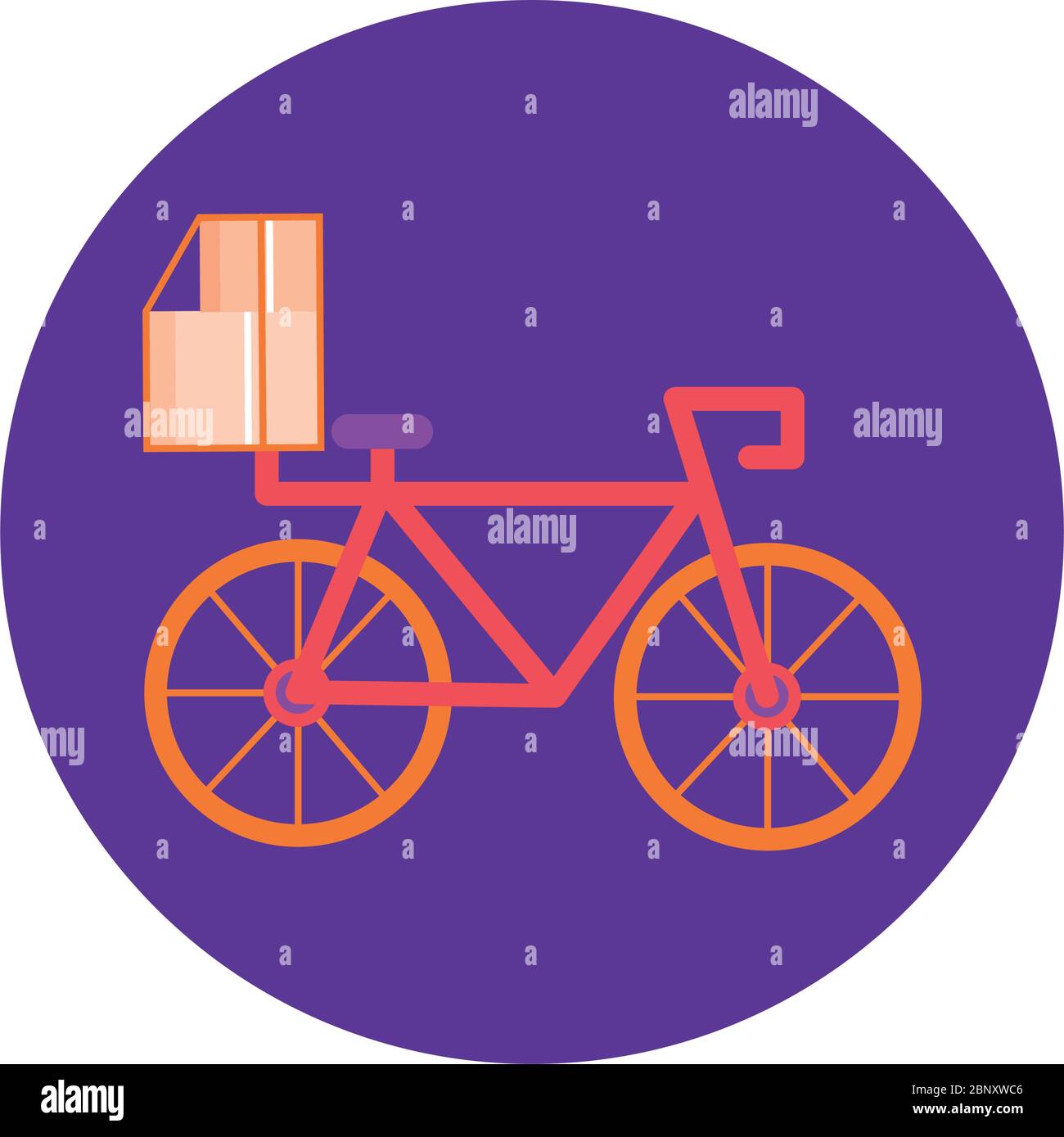 box in bicycle delivery service block style Stock Vector Image & Art ...