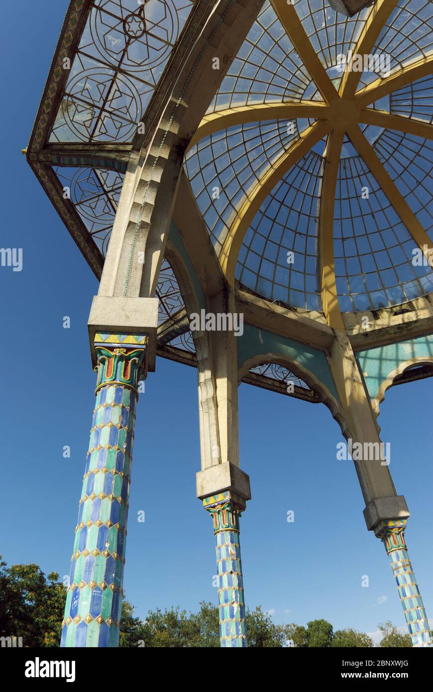 in Caltagirone glass cupola moorish style of pavilion in public garden ...