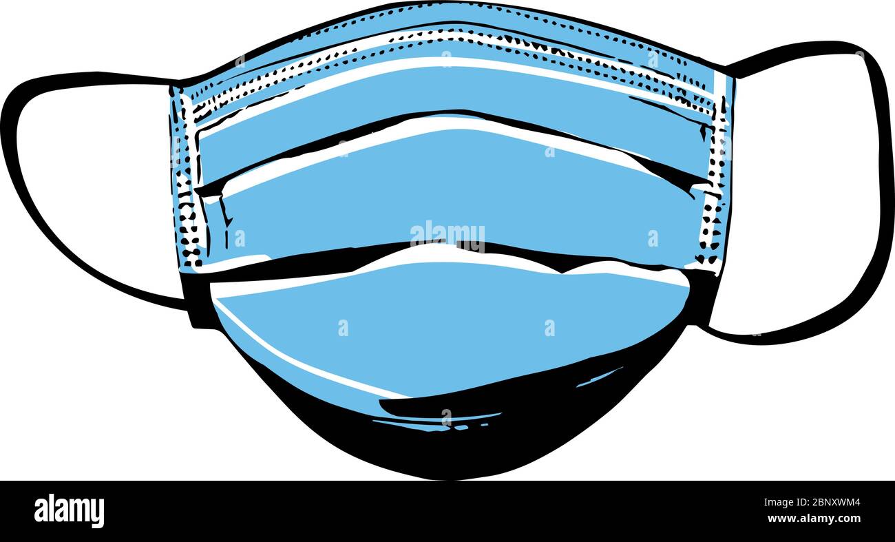 Blue surgical face masks Stock Vector Images - Alamy