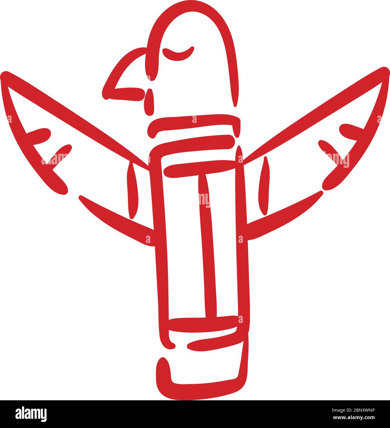 wooden canadian statue hand draw style Stock Vector Image & Art - Alamy