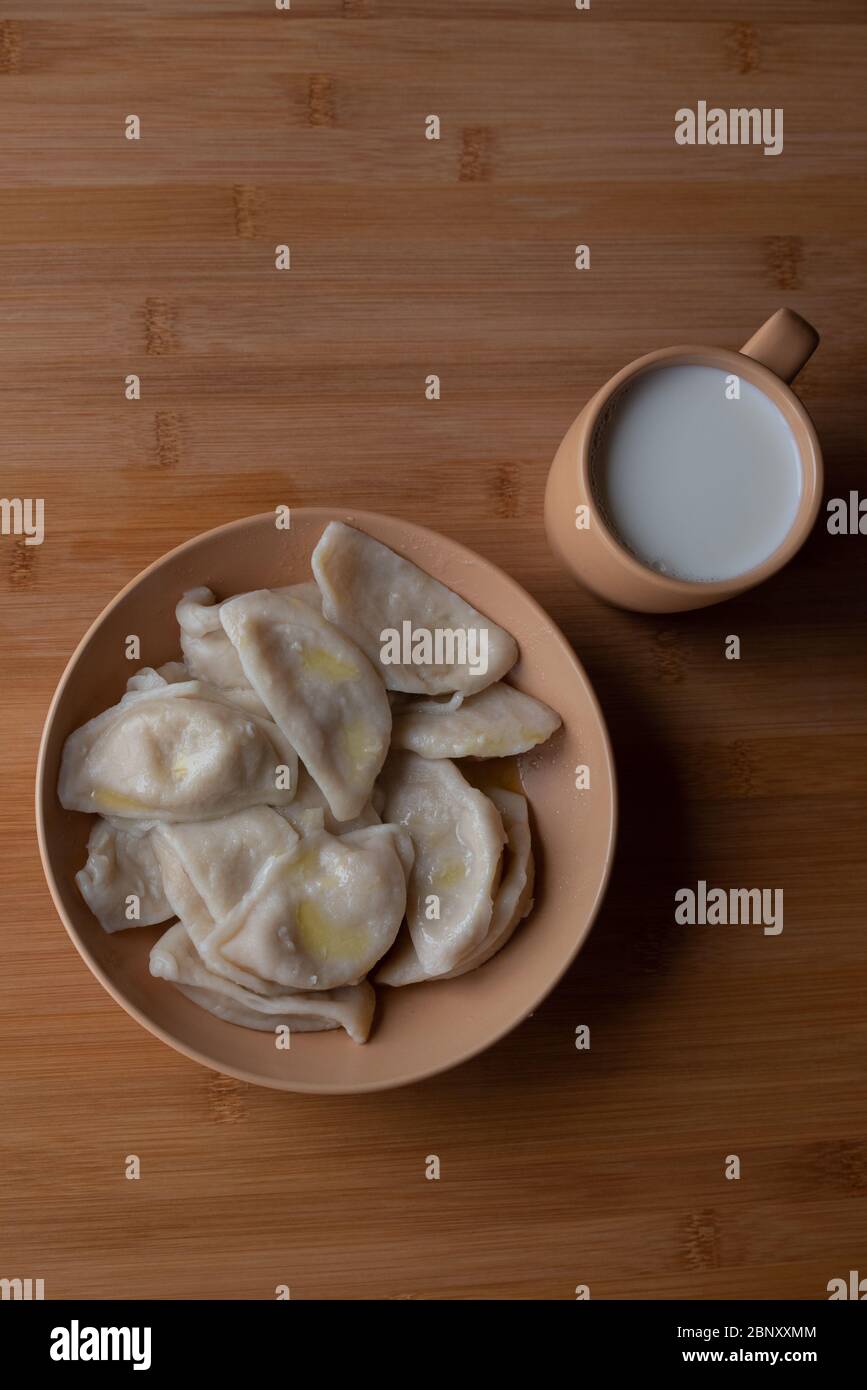 Vareniks. Slavic food. Ukrainian. Traditional dish. Food photography ...