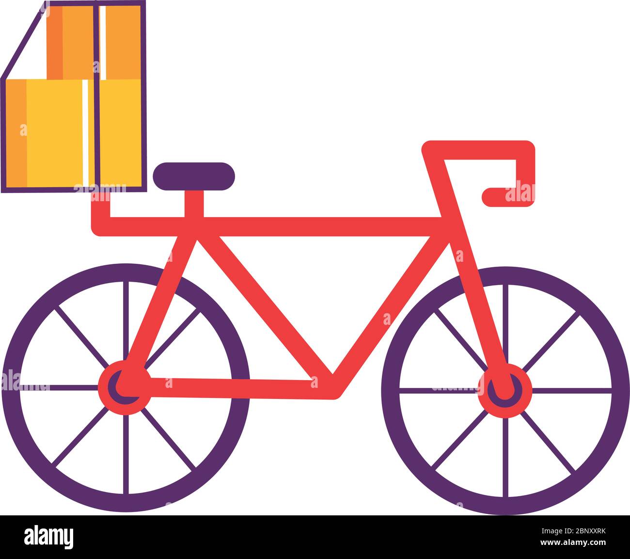 box in bicycle delivery service detailed style Stock Vector Image & Art ...