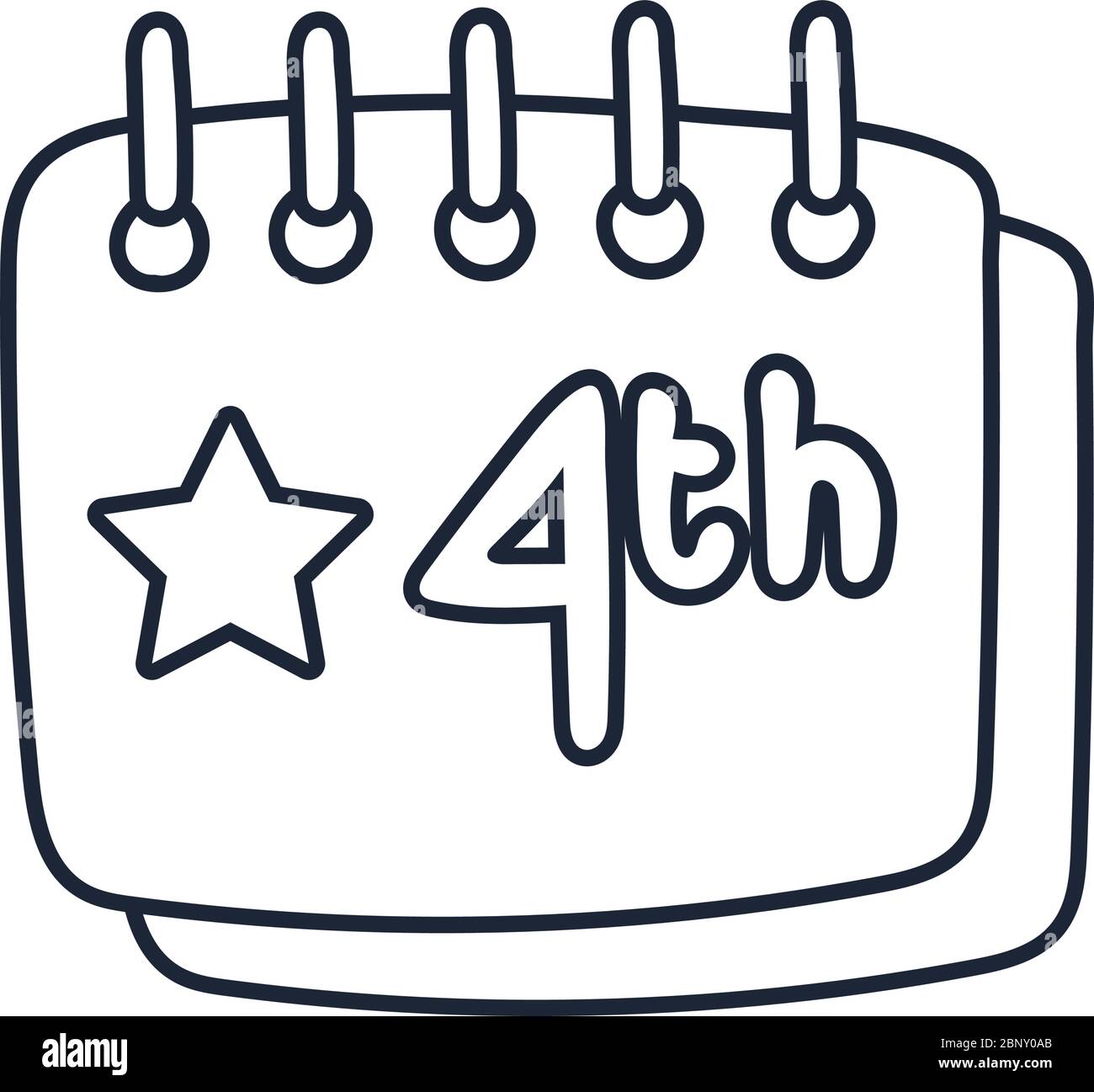 calendar with stars fourth july line style Stock Vector Image & Art - Alamy