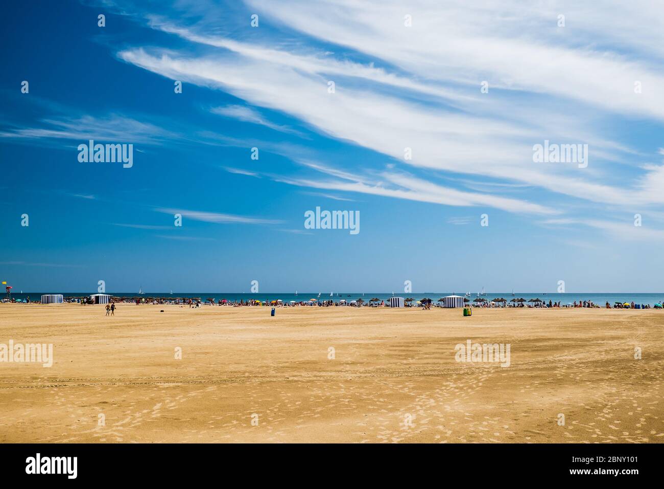 Free beach on the Valencia waterfront, Spain Stock Photo - Alamy