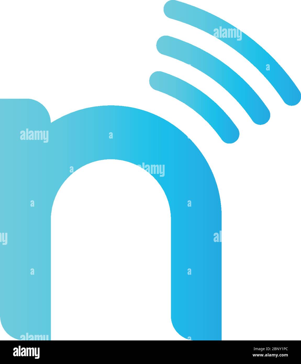 Letter n, Wireless connecting logo icon illustration Stock Vector Image ...