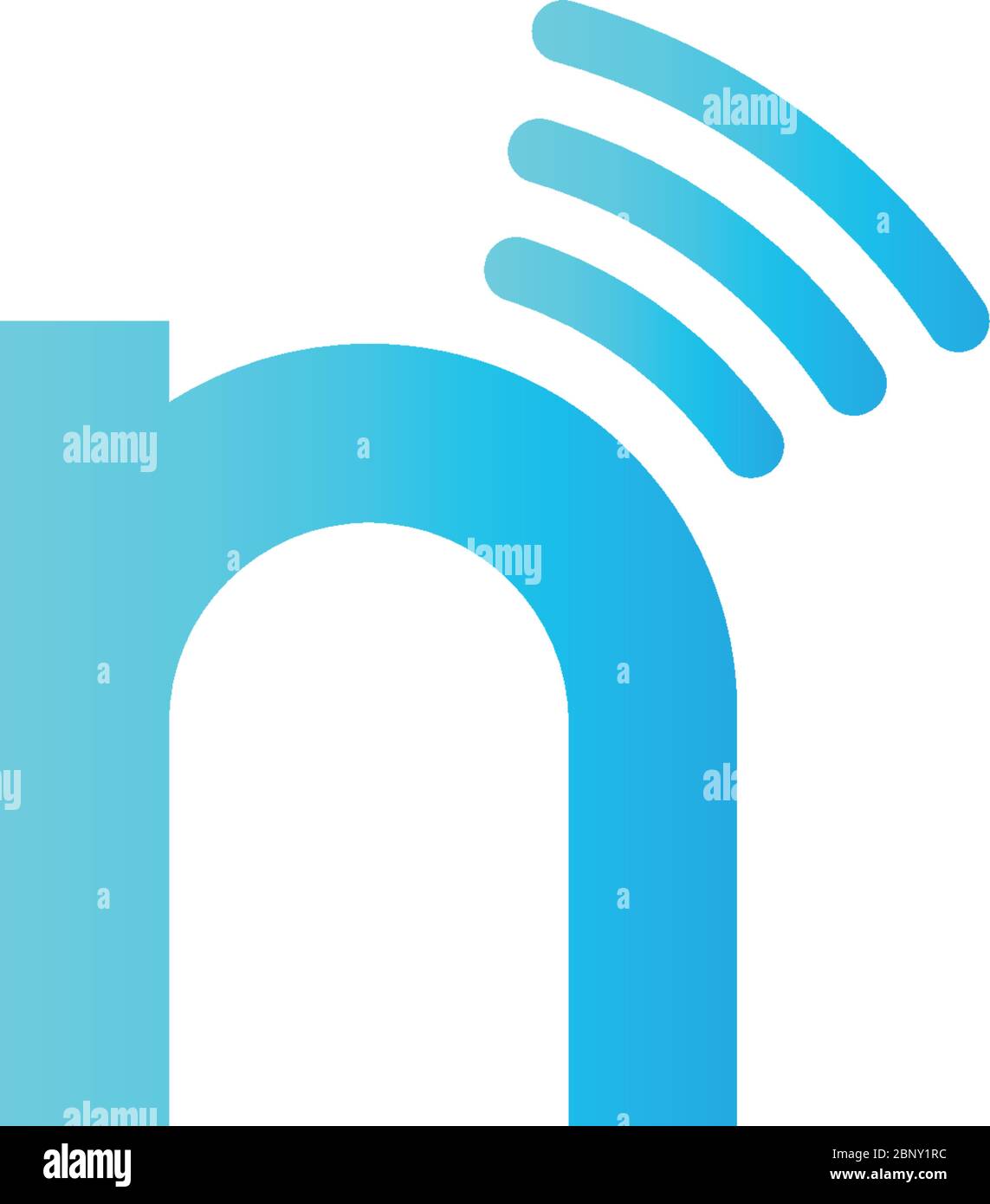 Letter n, Wireless connecting logo icon illustration Stock Vector Image ...