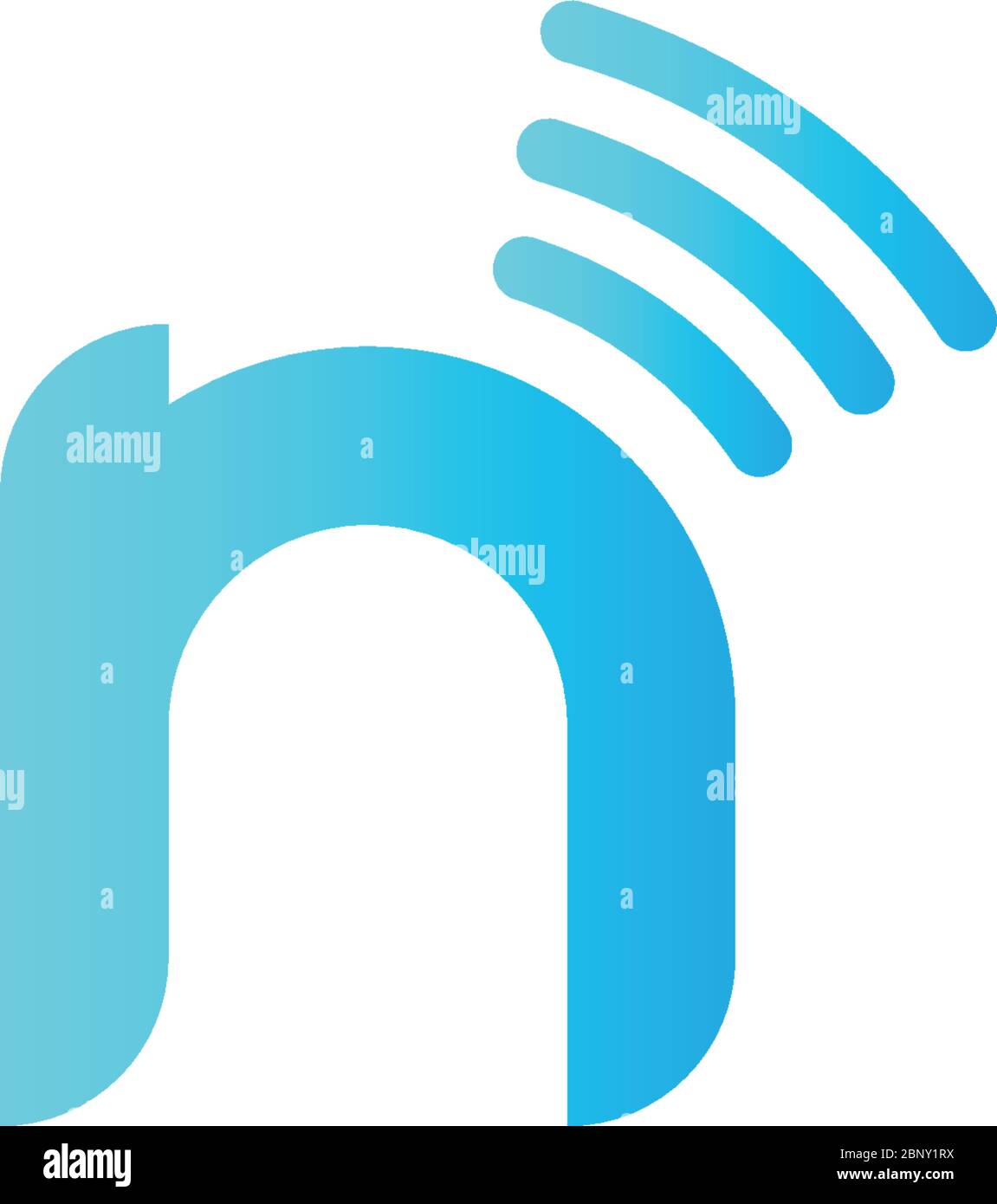 Letter n, Wireless connecting logo icon illustration Stock Vector Image ...