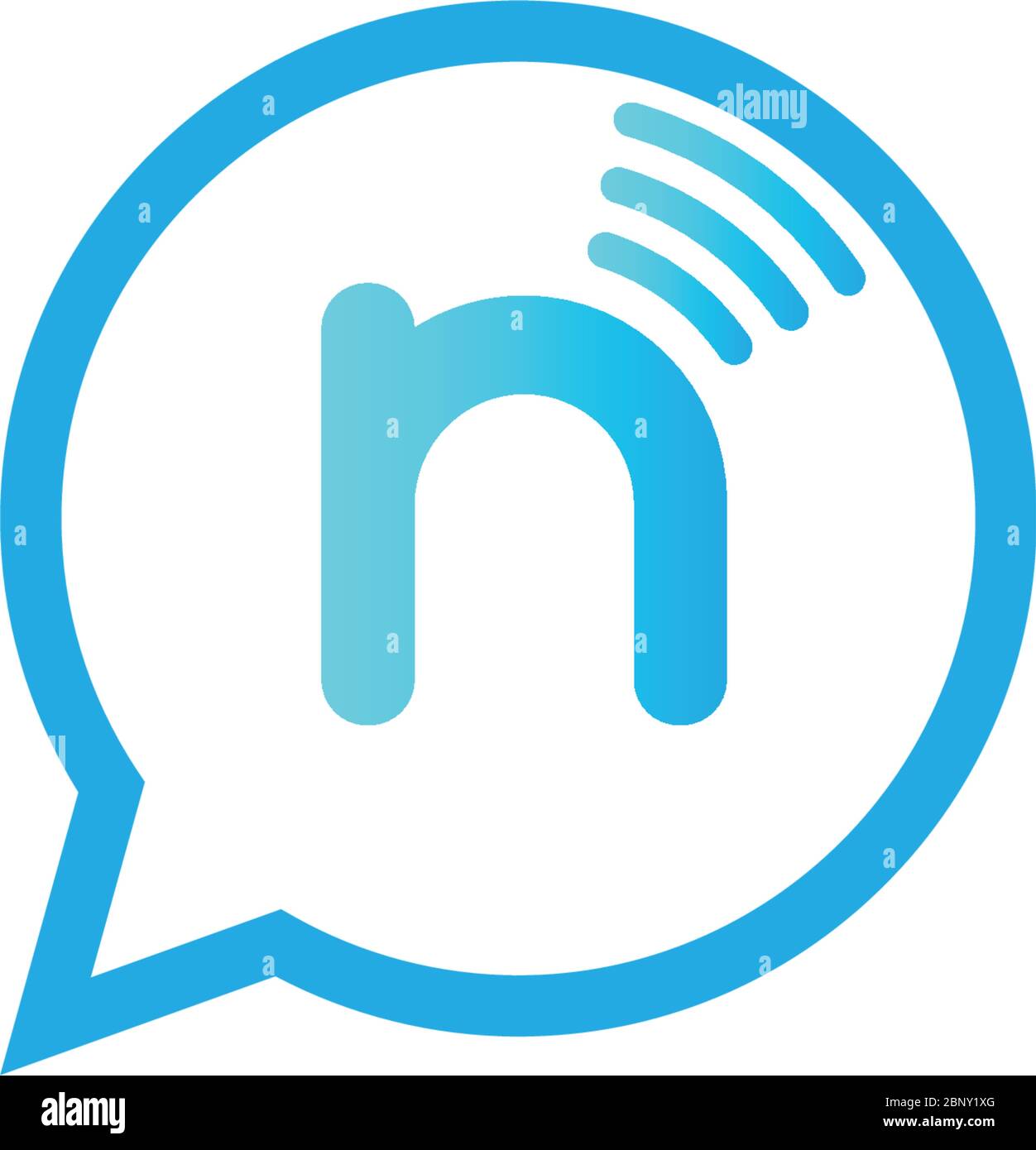 Letter n, Wireless connecting logo icon illustration Stock Vector Image ...