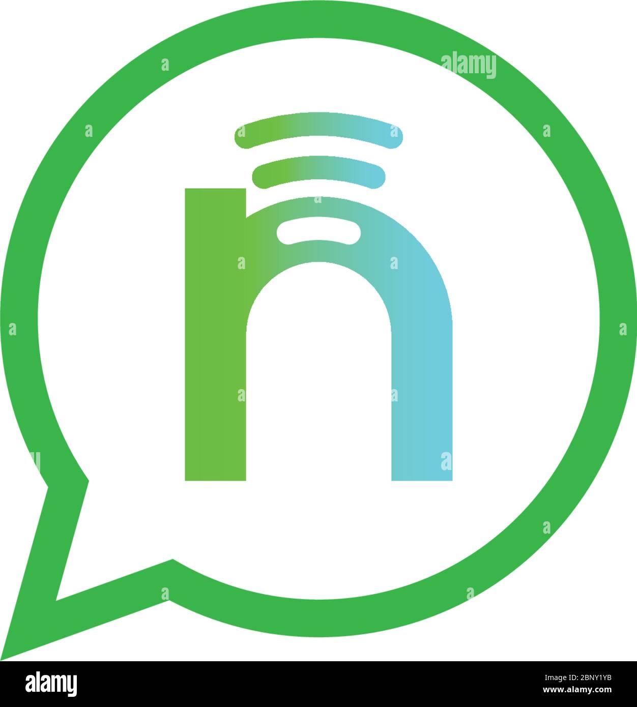 Letter n, Wireless connecting logo icon illustration Stock Vector Image ...