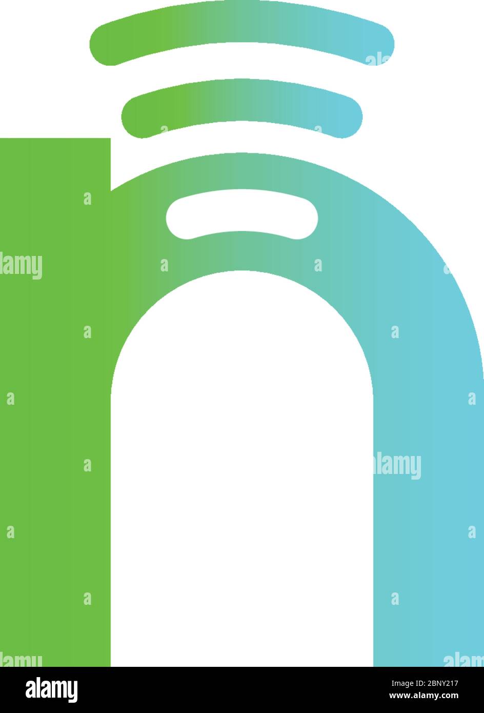 Letter n, Wireless connecting logo icon illustration Stock Vector Image ...