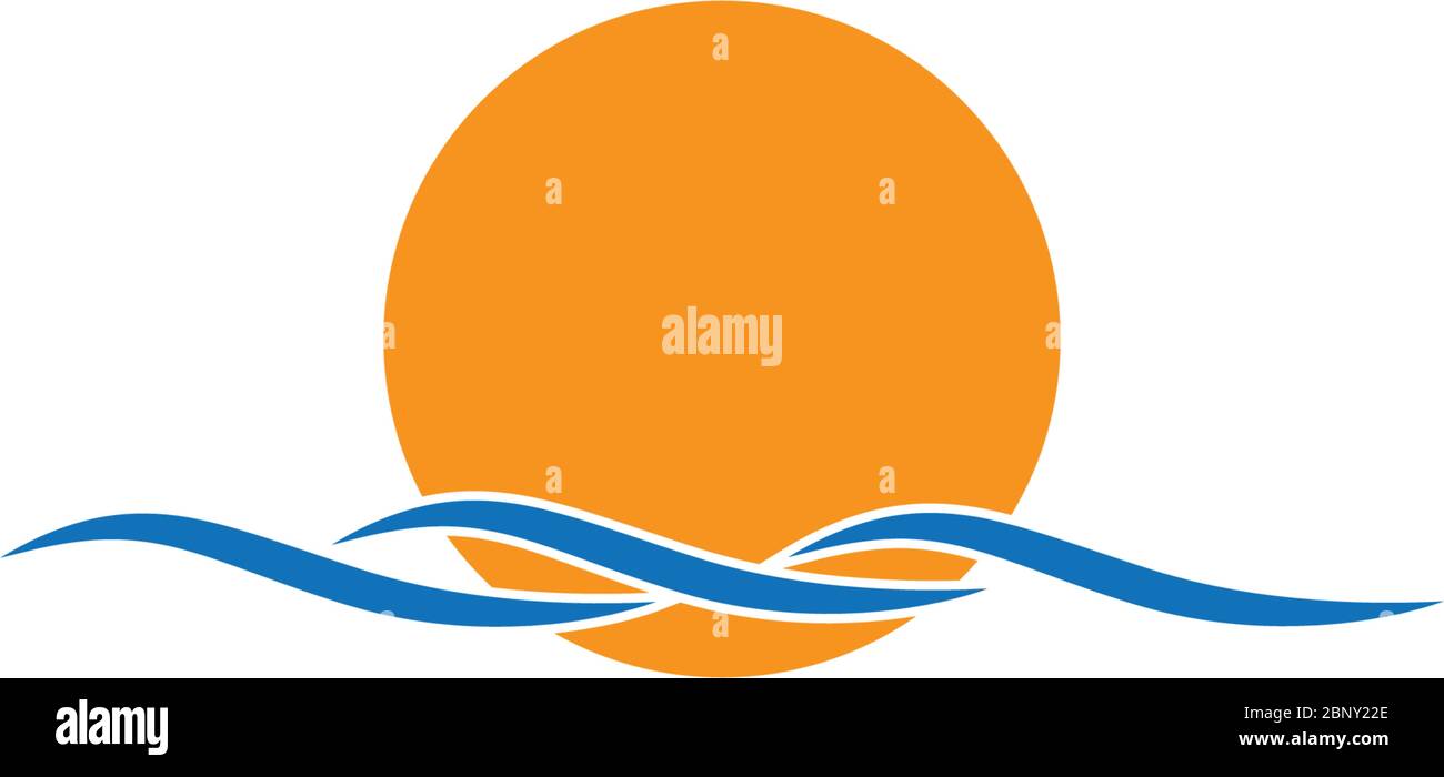 Sunset wave logo concept icon illustration Stock Vector Image & Art - Alamy