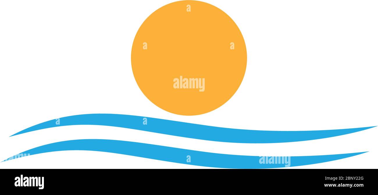 Sunset wave logo concept icon illustration Stock Vector Image & Art - Alamy