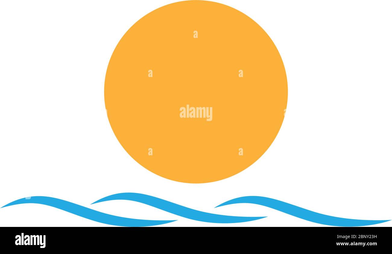 Sunset wave logo concept icon illustration Stock Vector Image & Art - Alamy