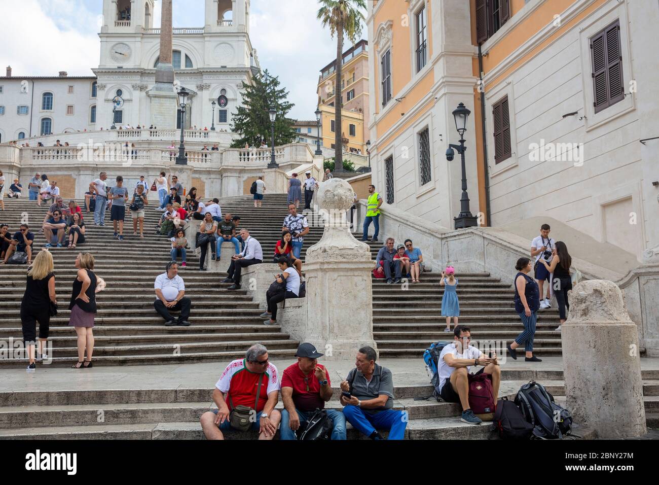 Spanish steps at Piazza di Spagna in Rome city centre, busy with ...