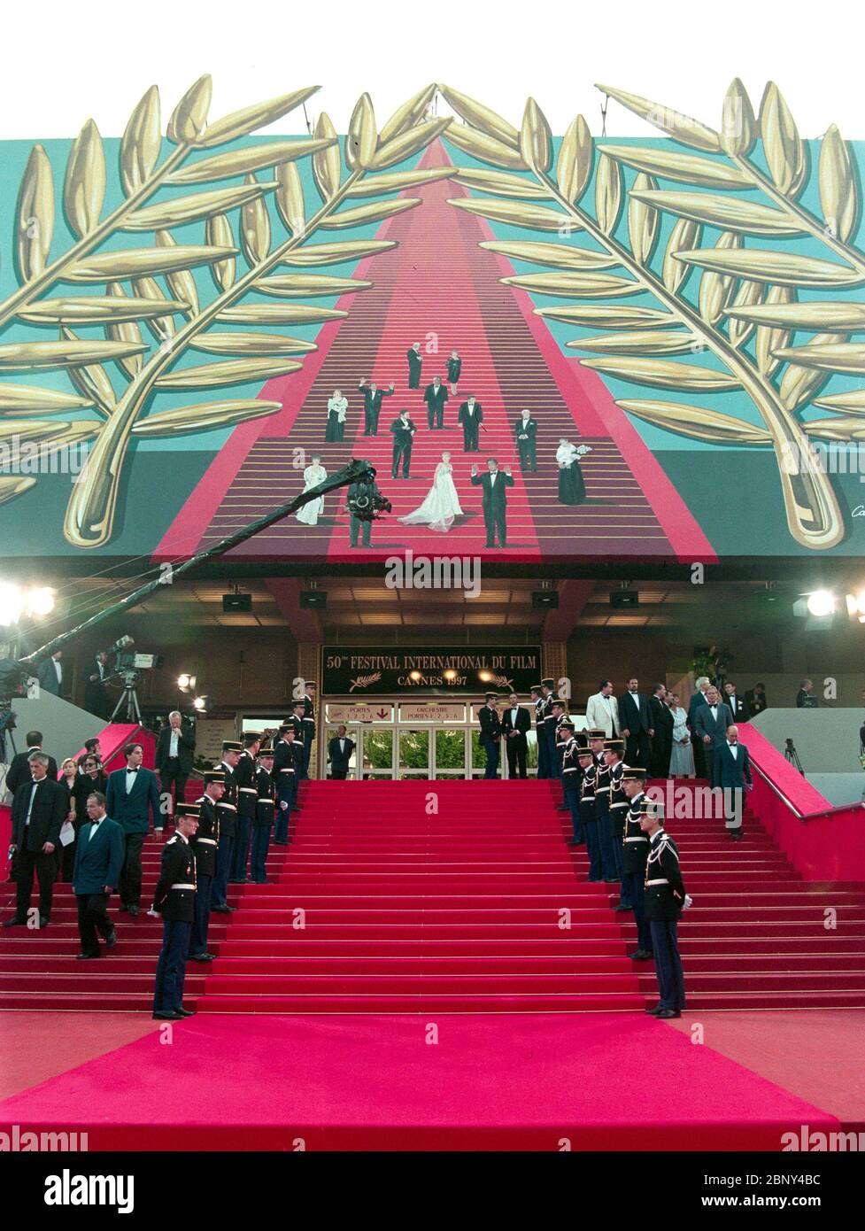 CANNES, FRANCE. May 1997: Red carpet steps of the Palais des Festivals ...