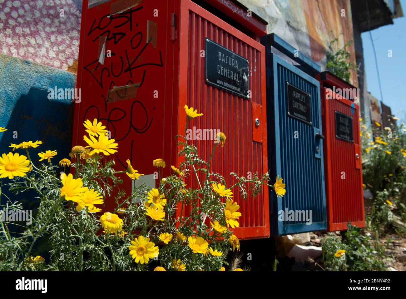 Red flowers trash hi-res stock photography and images - Alamy