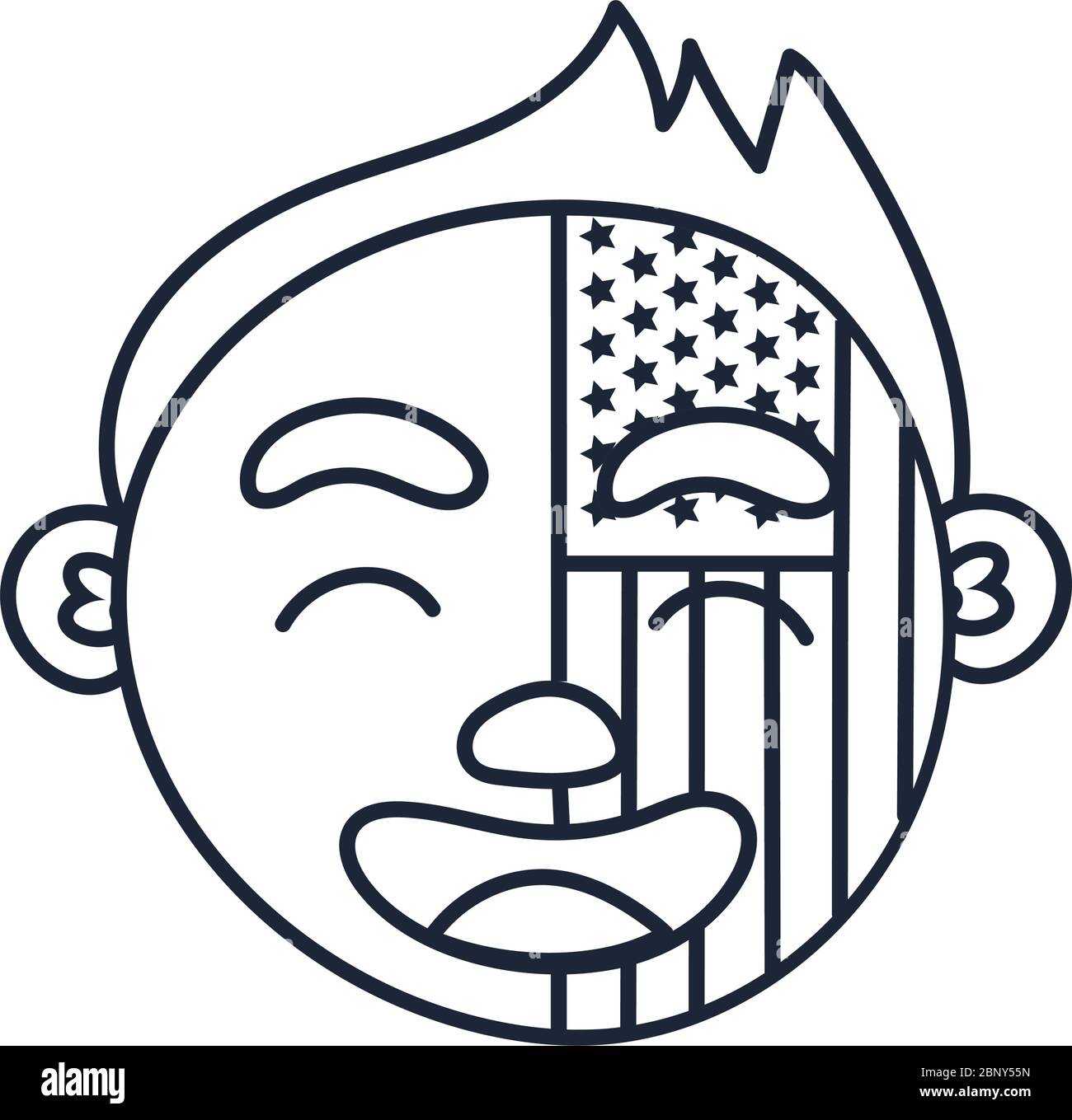 American flag face paint Stock Vector Images - Alamy