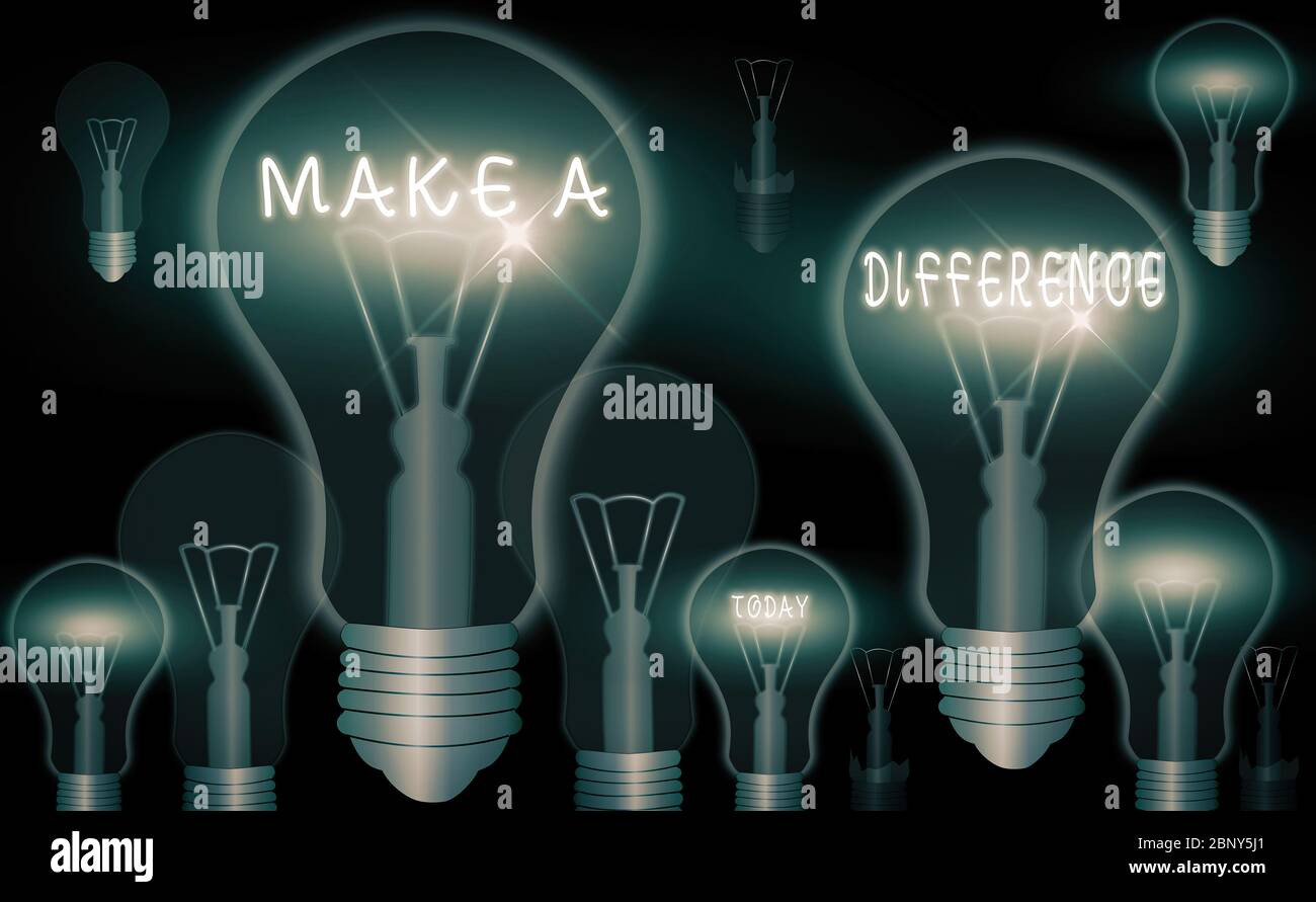 Word writing text Make A Difference. Business photo showcasing have ...