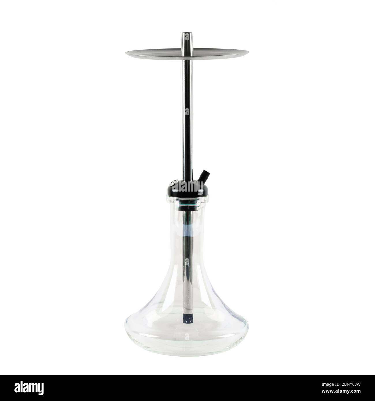Hookah with a transparent glass flask. Isolated on a white background ...