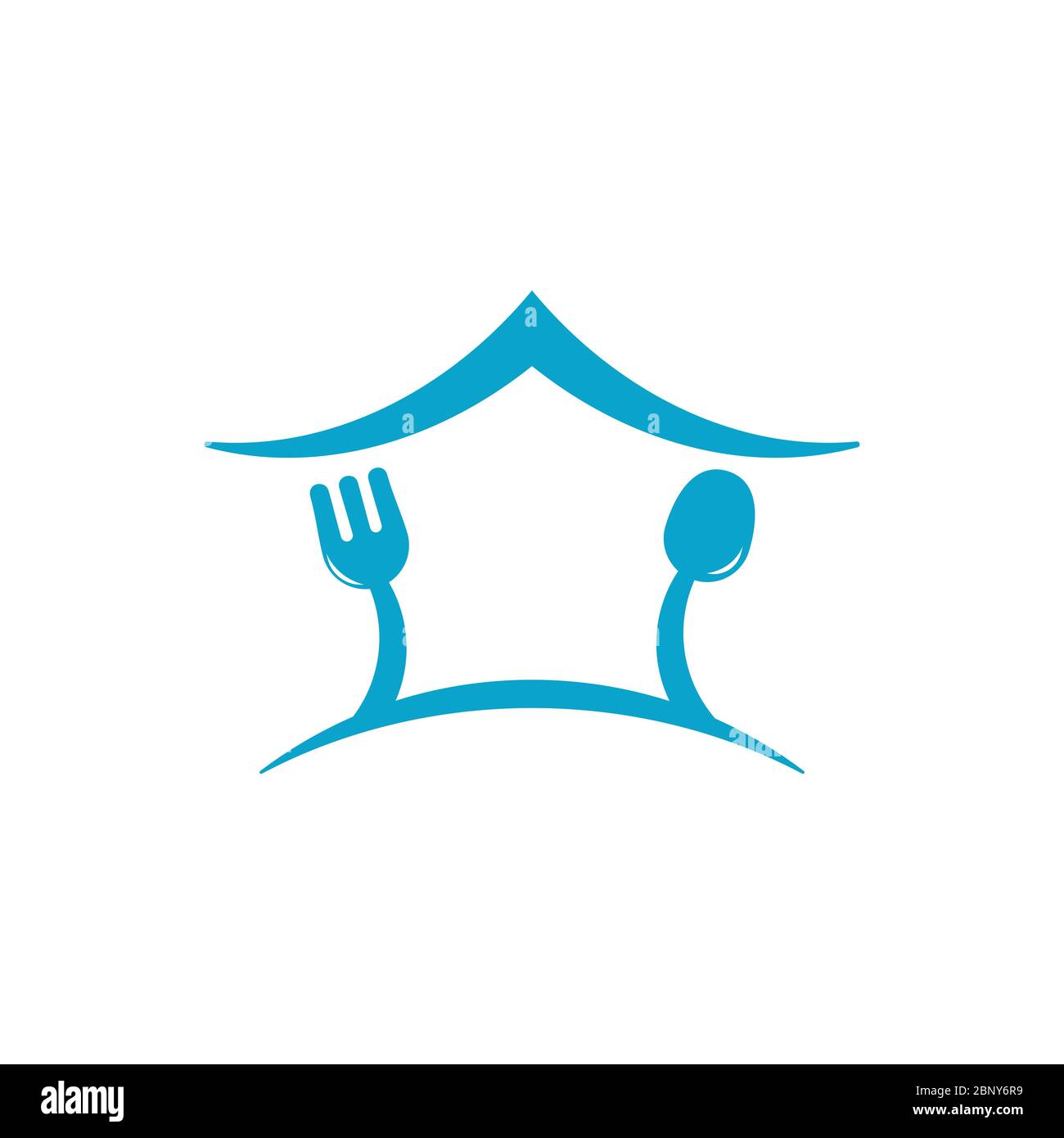 home spoon fork simple restaurant symbol vector Stock Vector Image ...