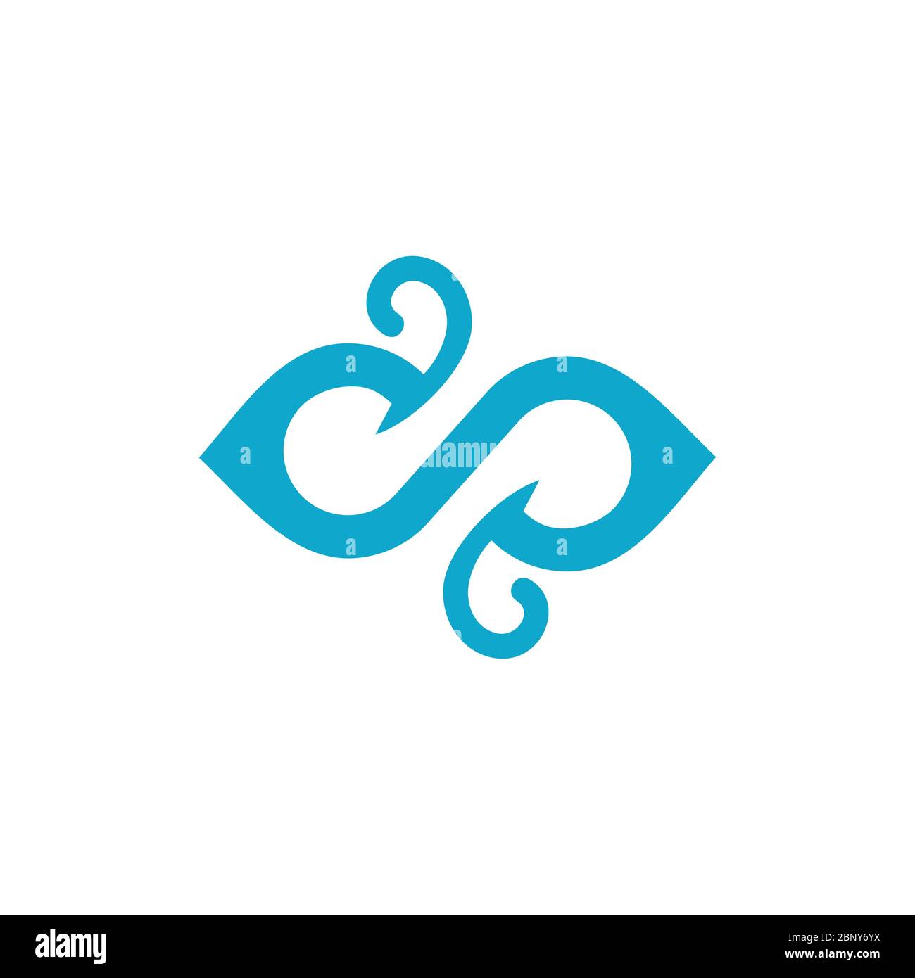 abstract blue waves curl design logo vector Stock Vector Image & Art ...