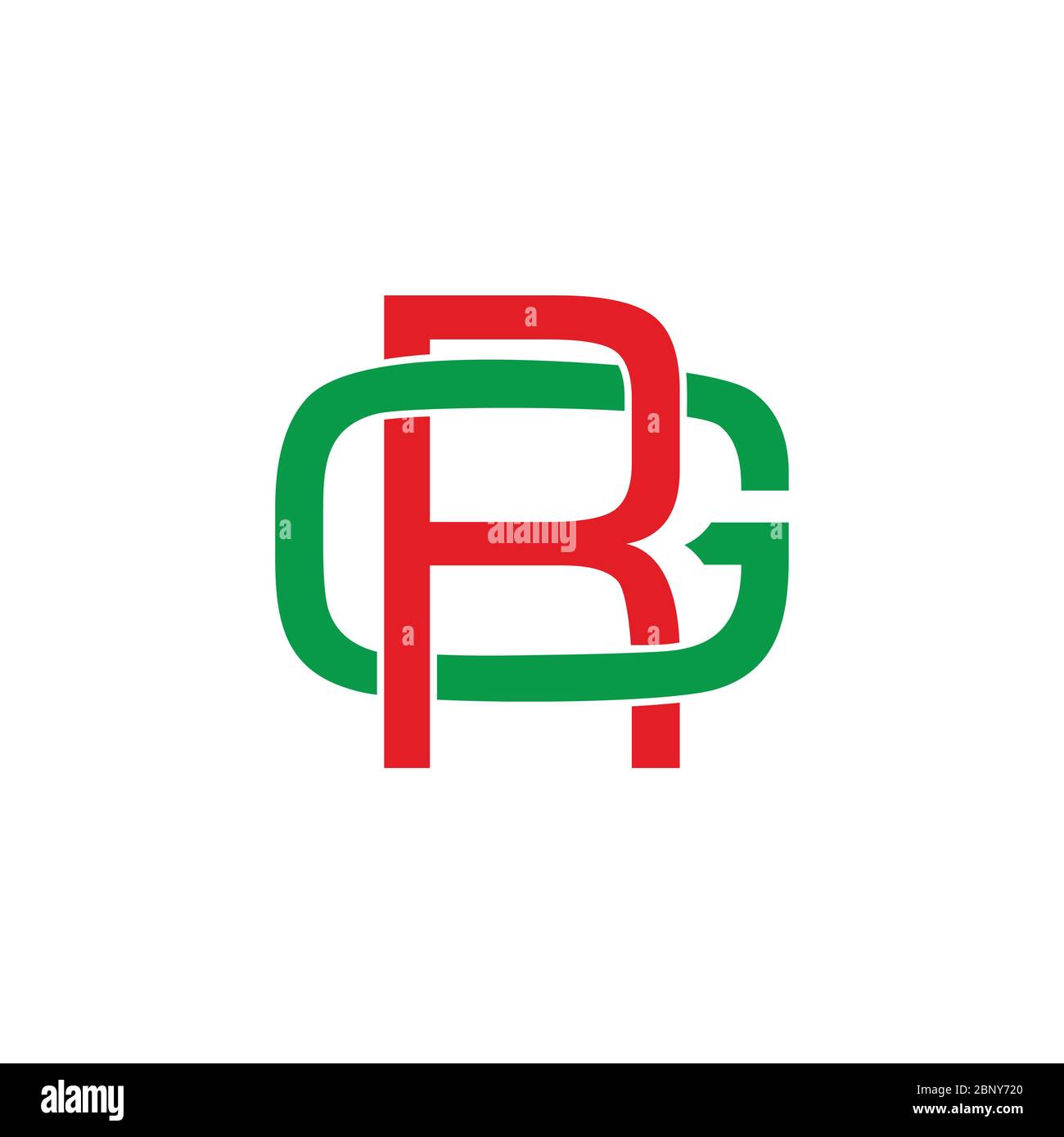 letter gr simple geometric linked overlapping design symbol logo vector ...