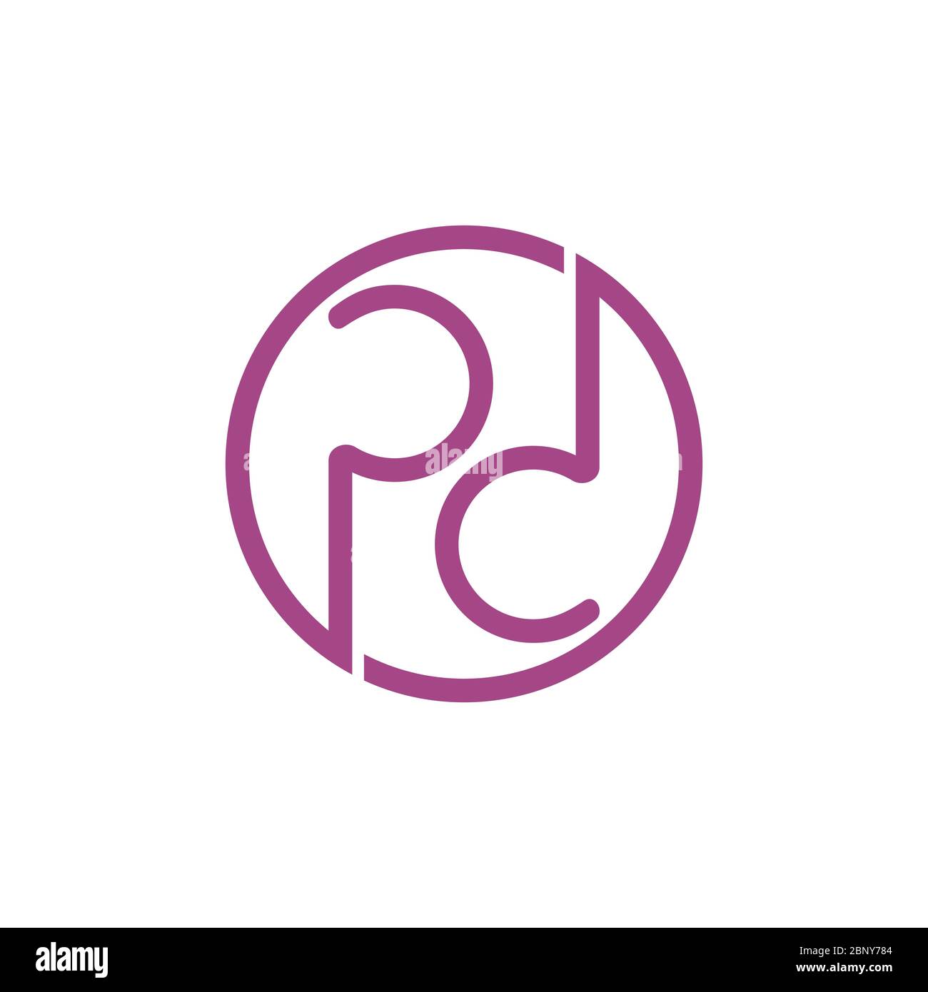 letters pd simple circle line logo vector Stock Vector Image & Art - Alamy