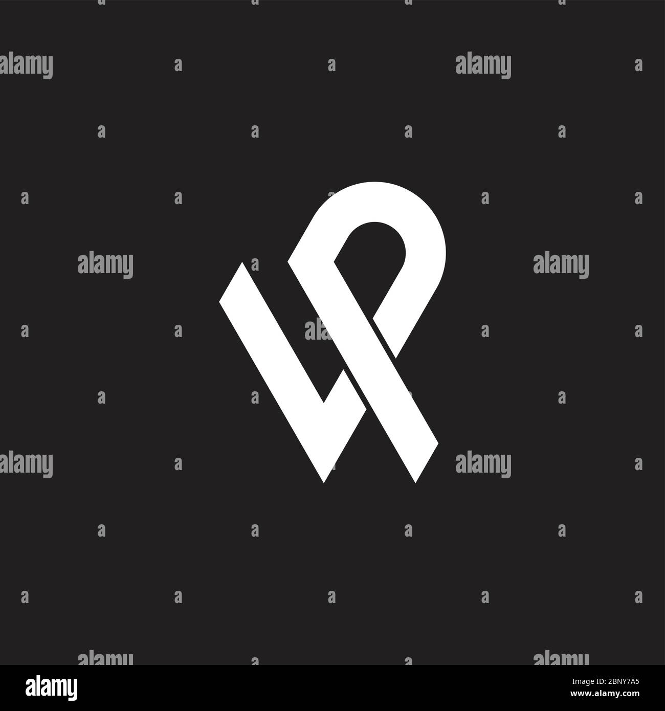 letter vp simple linked overlapping lines symbol logo vector Stock ...