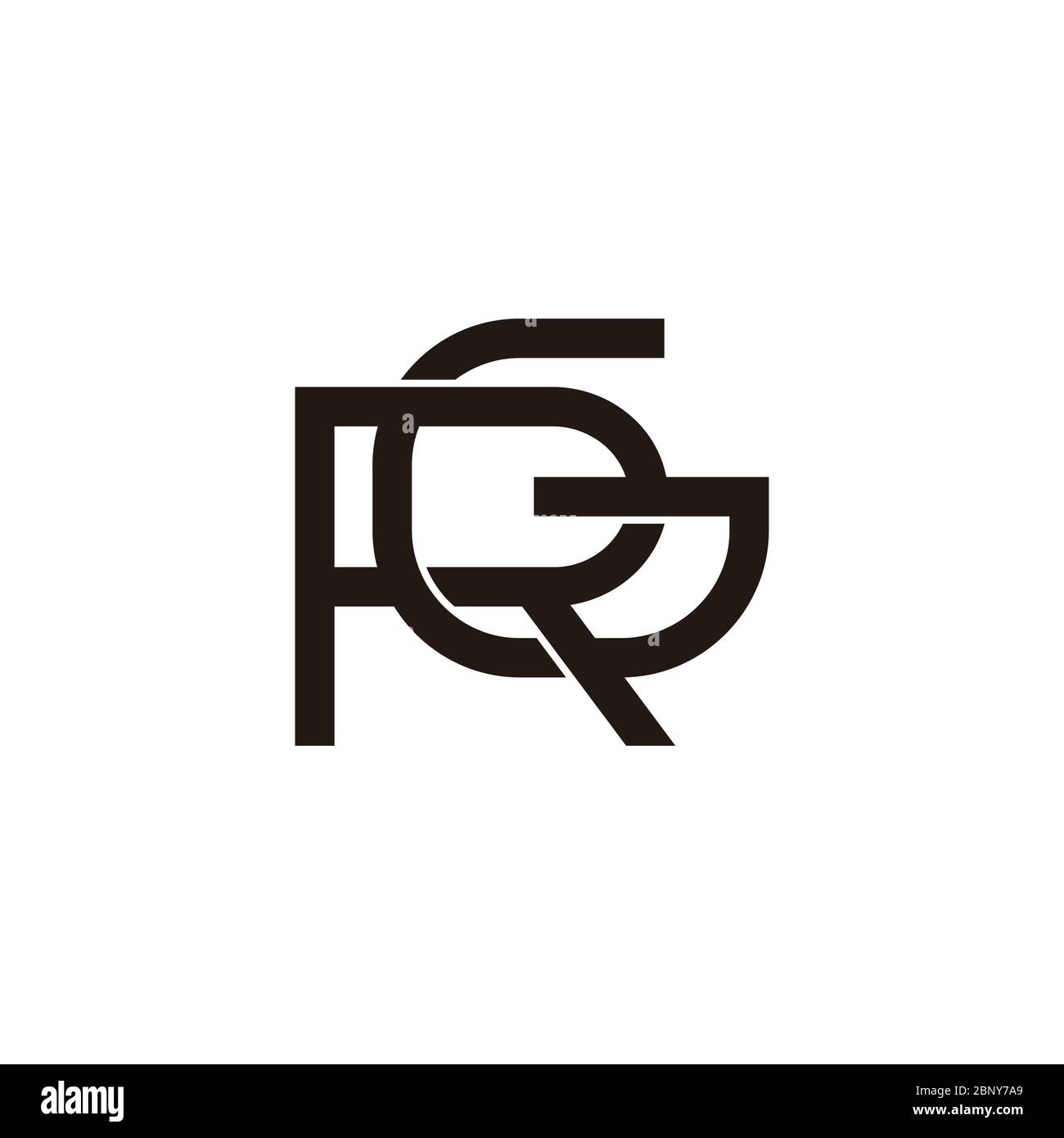 letter rg simple geometric overlap design symbol logo vector Stock ...