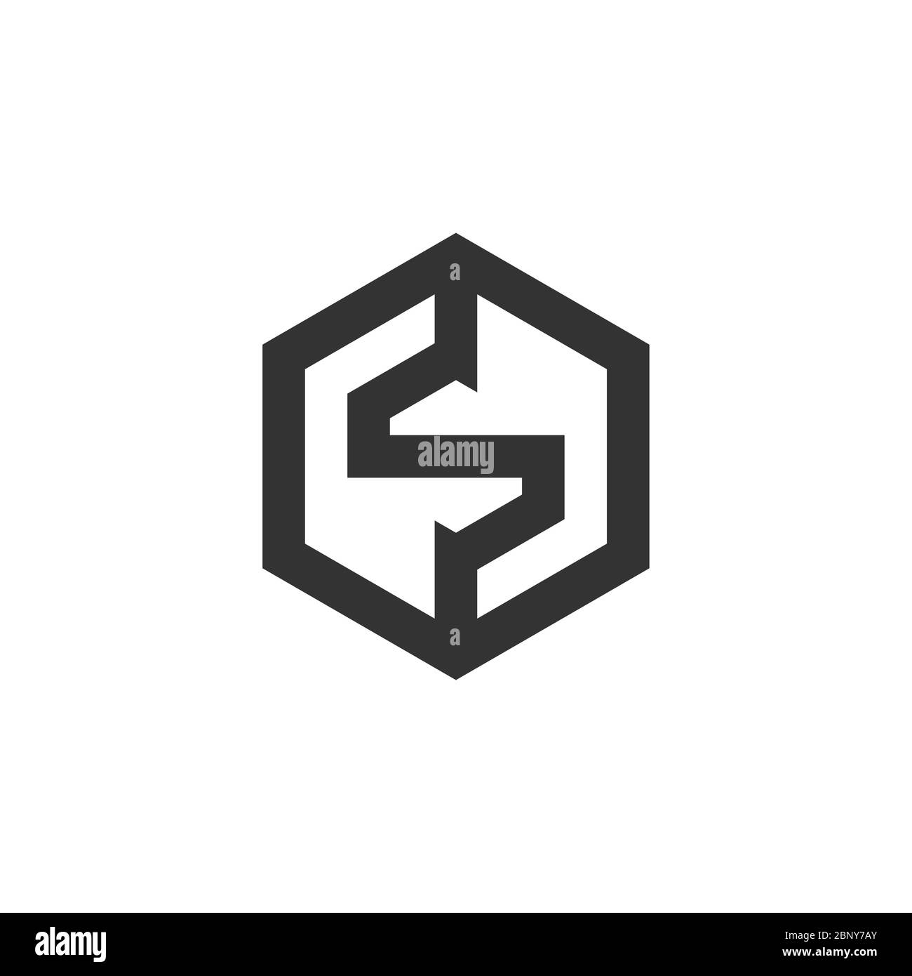 Hexagonal logo Black and White Stock Photos & Images - Alamy