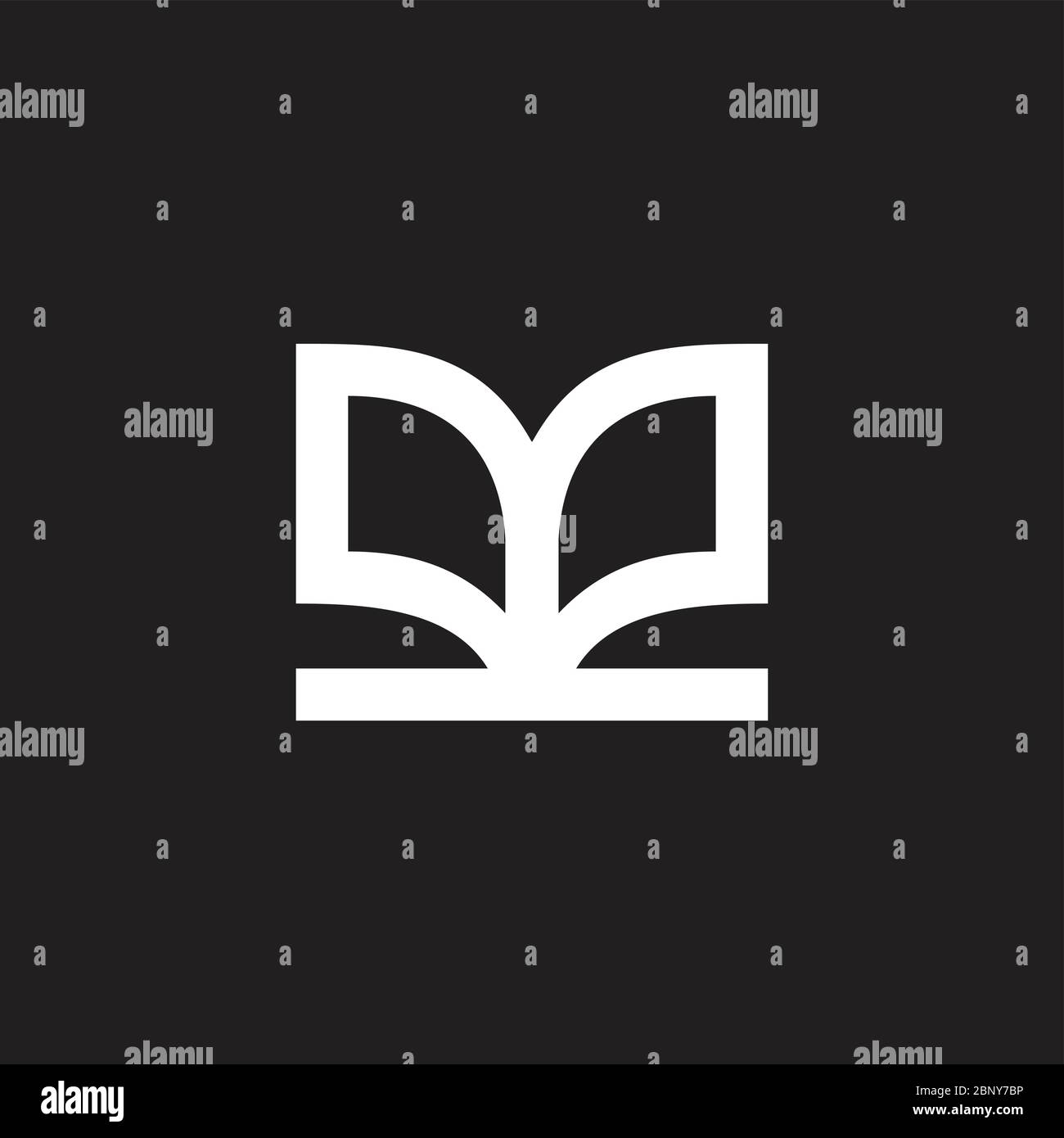 simple geometric book lines art education symbol logo vector Stock ...