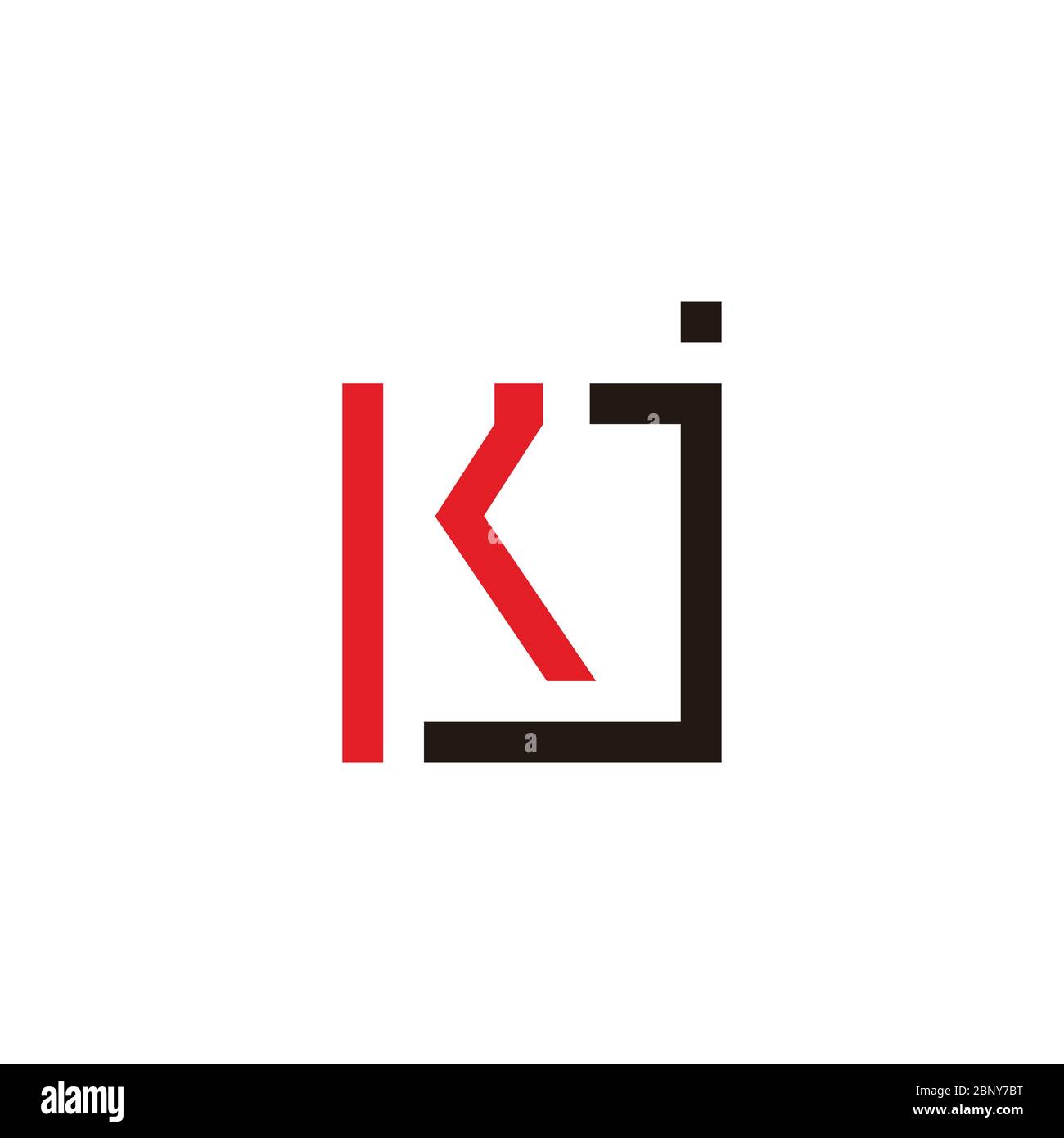 letter kj arrow simple geometric square line design symbol logo vector ...
