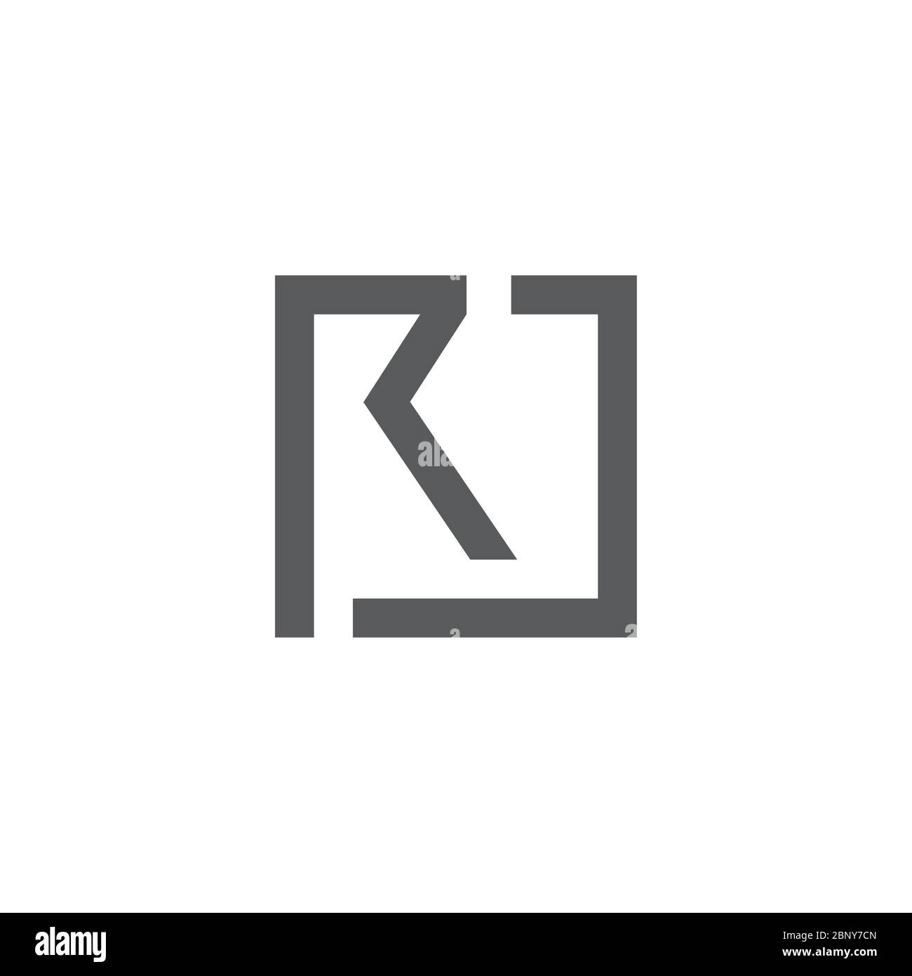 letter rj simple geometric square design symbol logo vector Stock ...