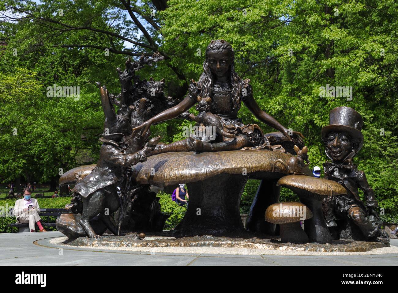 New York, USA. 16th May, 2020. Alice statue in wonderland on Manhattan ...