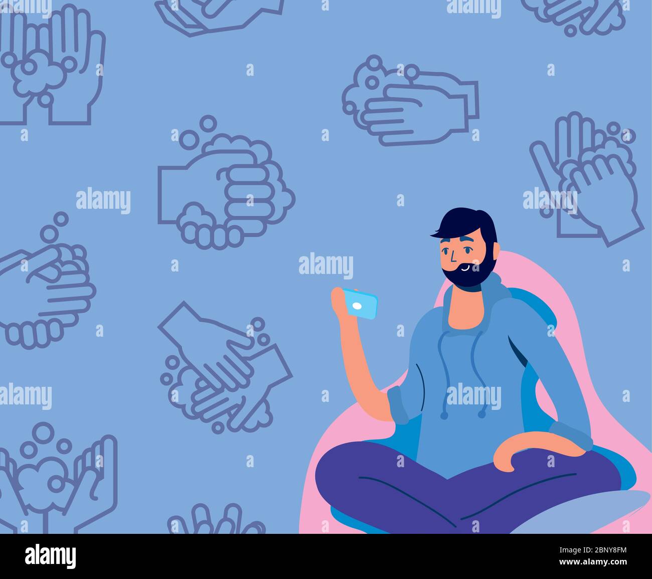 wash hands message for covid19 Stock Vector Image & Art - Alamy