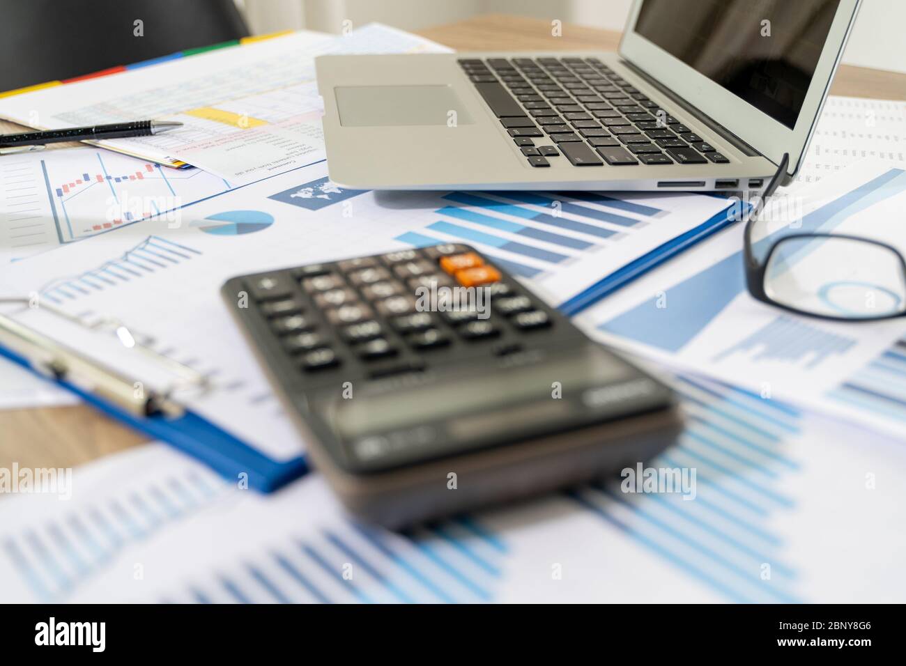 businessman work in office analysis chart graphy planning analyzing ...