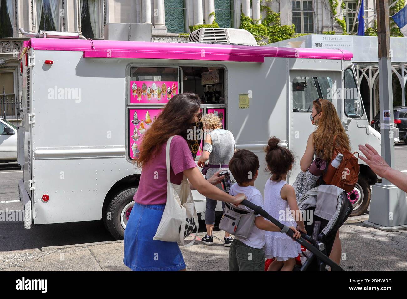 New York, New York, USA. 16th May, 2020. Queue in an ice cream truck.on ...