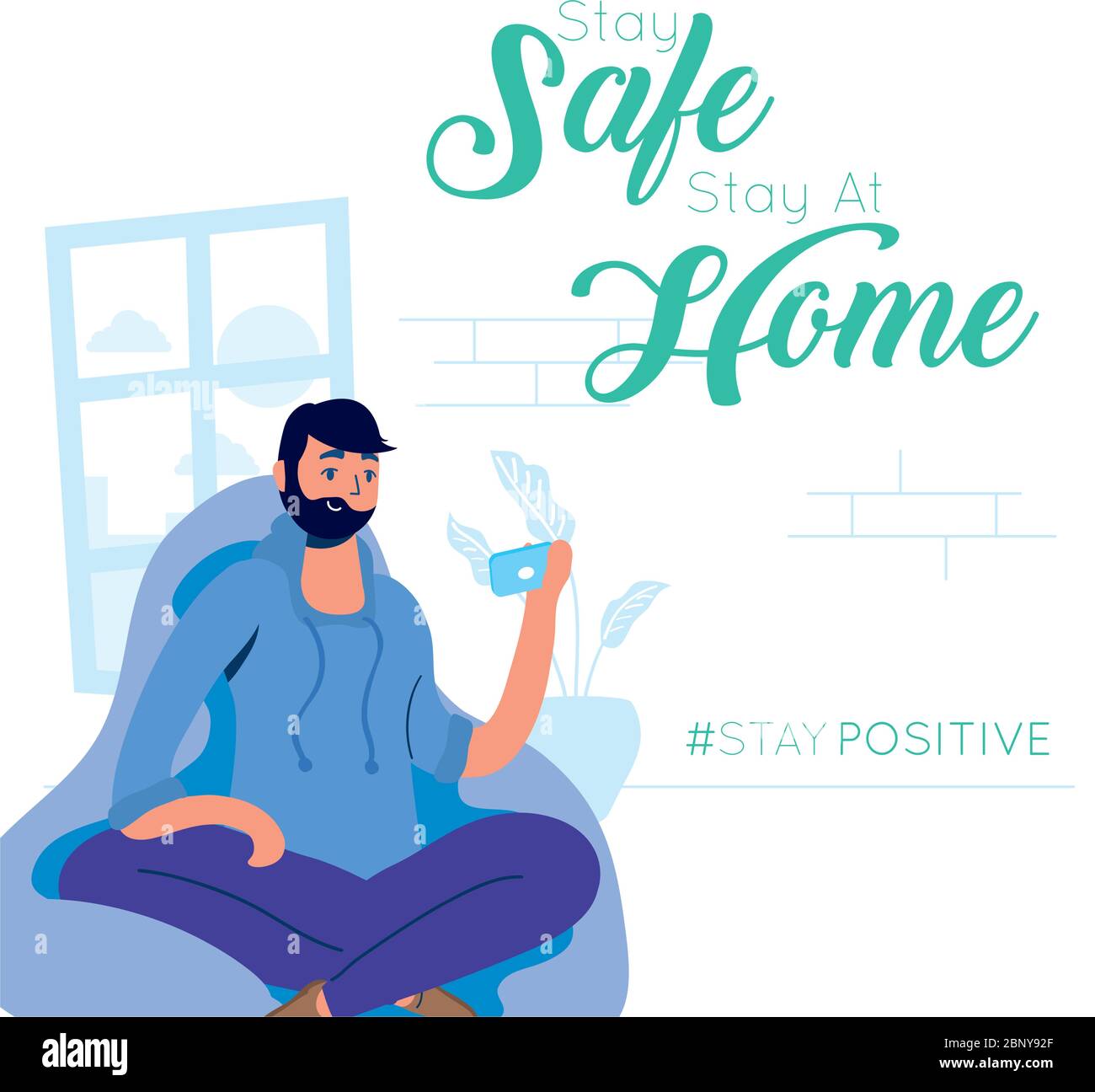 stay at home message for covid19 Stock Vector Image & Art - Alamy
