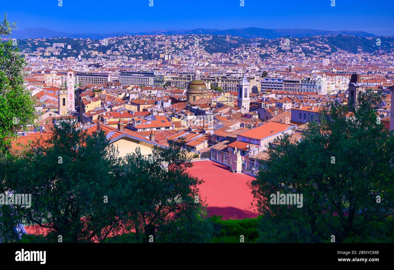 An aerial view of Nice, France along the French Riviera Stock Photo - Alamy