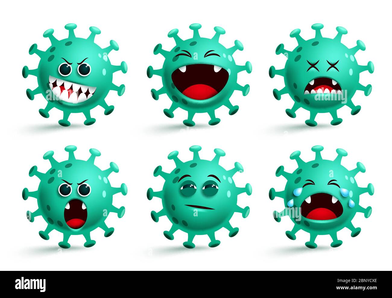 Covid-19 coronavirus emoji vector set. Coronavirus covid19 smileys ...