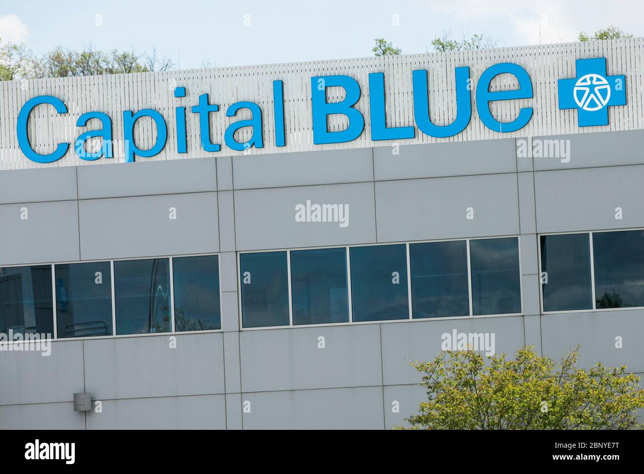 A logo sign outside of the headquarters of Capital BlueCross in ...