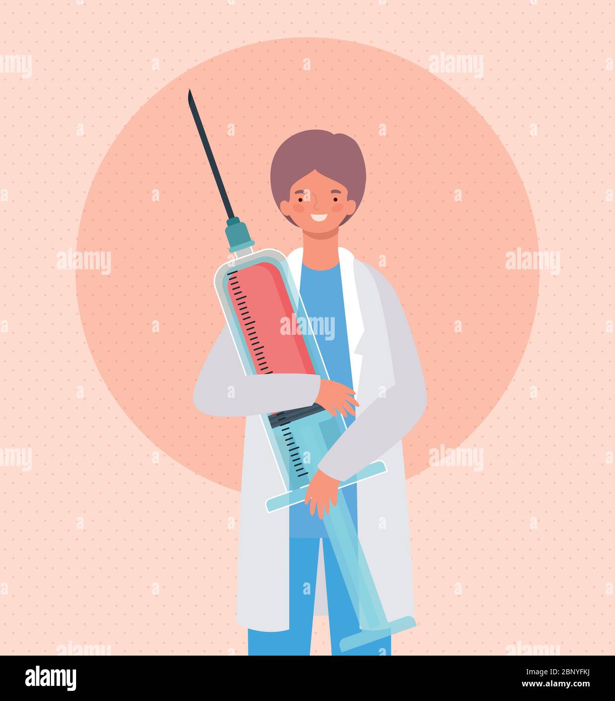 Male doctor with injection vector design Stock Vector Image & Art - Alamy