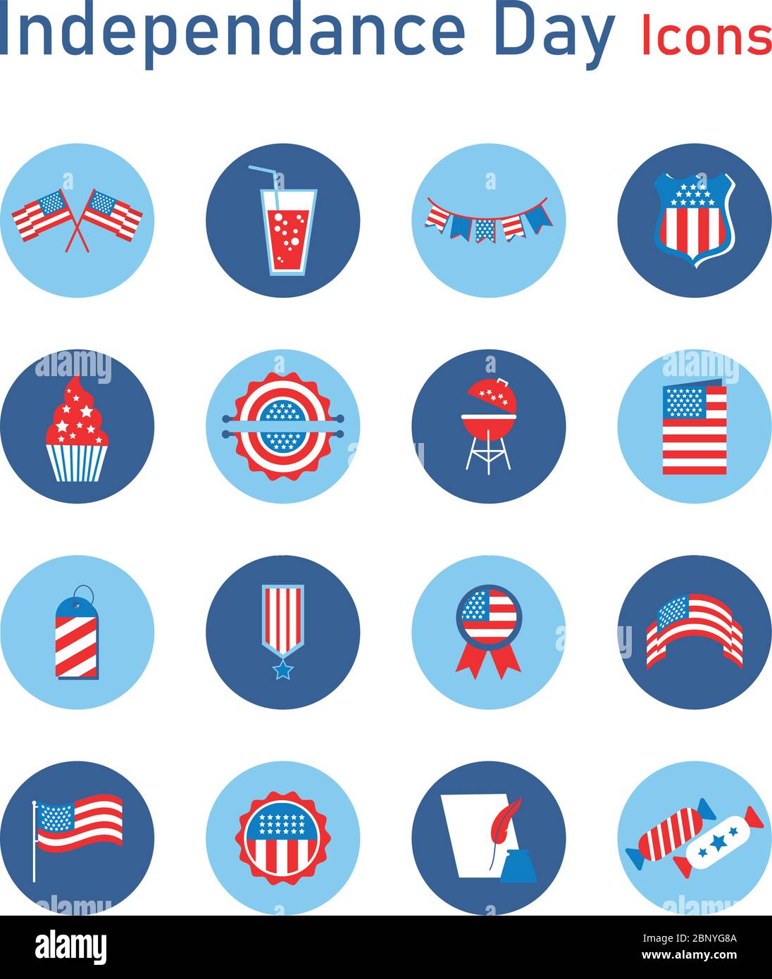 bundle of independence day usa icons Stock Vector Image & Art - Alamy