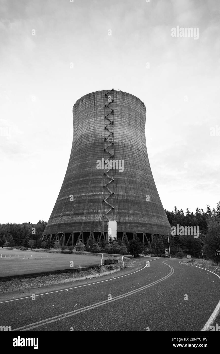 nuclear power plant with sunset sky background Stock Photo - Alamy