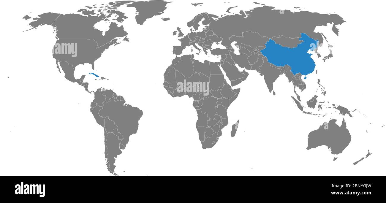 China on world map highlighted hi-res stock photography and images - Alamy