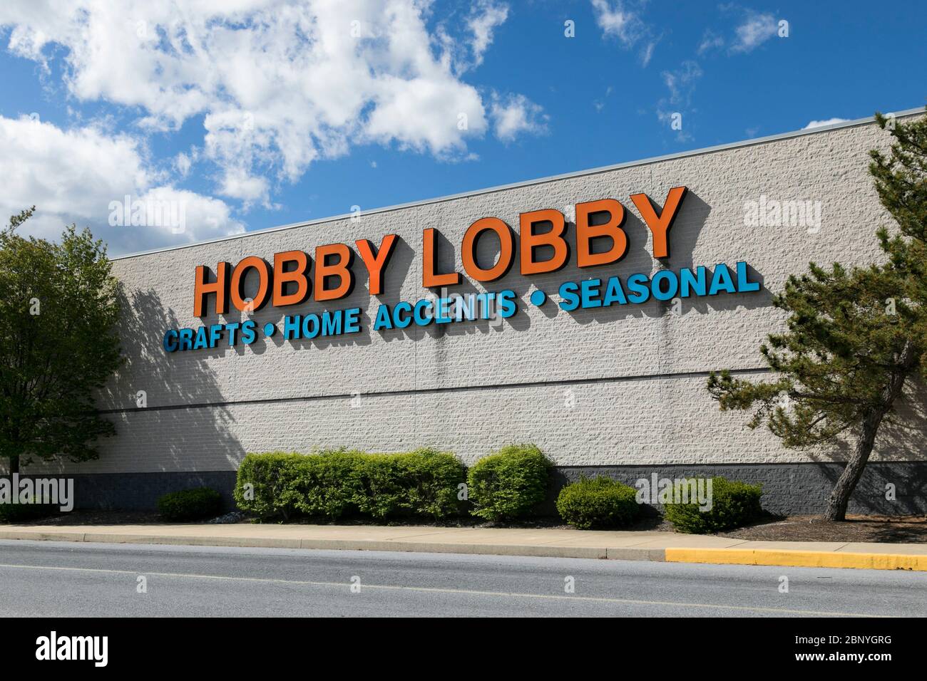 A logo sign outside of a Hobby Lobby retail store location in Lebanon ...