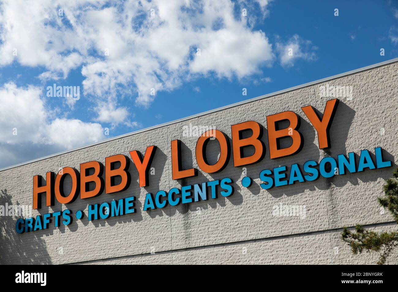 A logo sign outside of a Hobby Lobby retail store location in Lebanon ...