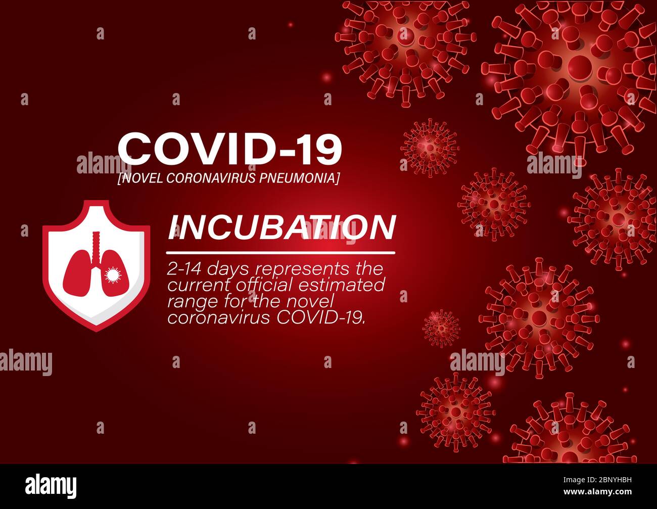 Covid 19 virus incubation and shield with lungs vector design Stock ...